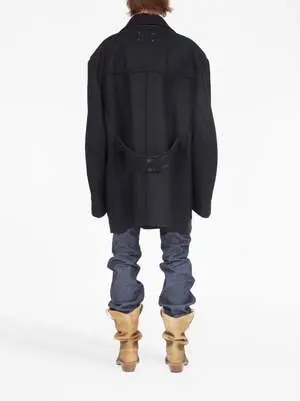 MAISON MARGIELA Double-breasted Wool-blend Coat - Black