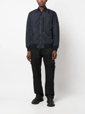 Stone Island Panelled Bomber Jacket - Blue