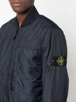 Stone Island Panelled Bomber Jacket - Blue