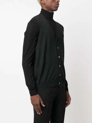 Fedeli V-neck Sleeveless Virgin Wool Cardigan