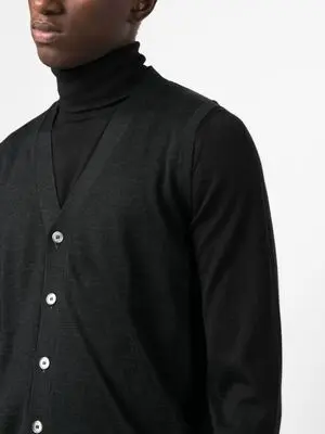 Fedeli V-neck Sleeveless Virgin Wool Cardigan