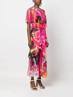 Prabal Gurung Botanical-print Silk Dress