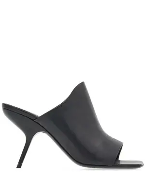 FERRAGAMO Open-toe Leather High Heel Sandals - Black