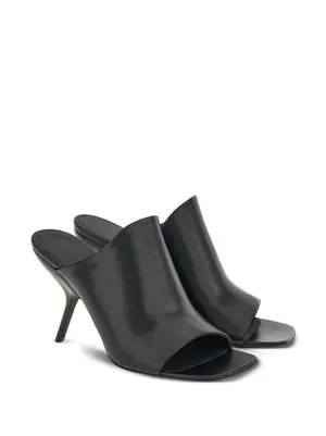 FERRAGAMO Open-toe Leather High Heel Sandals - Black