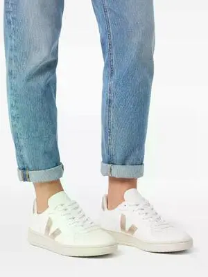 VEJA V-10 Chromefree Leather Sneakers - White