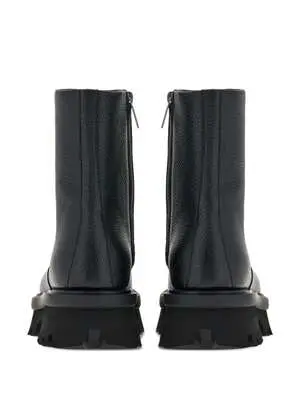 FERRAGAMO Round-toe Leather Ankle Boots - Black