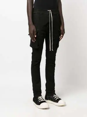 Rick Owens Mastodon Drawstring Slim-fit Trousers - Black