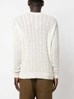 Etro Pegaso-motif Cable-knit Jumper - White