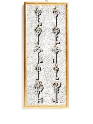FORNASETTI Portachiavi Wood Panel - White