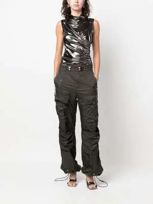 Blumarine Draped Metallic Top - Grey