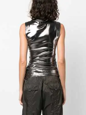 Blumarine Draped Metallic Top - Grey