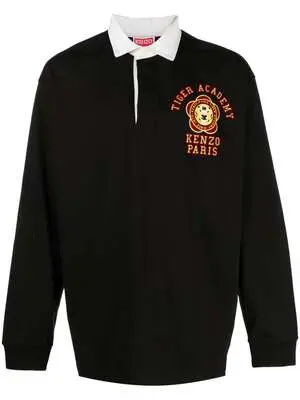 Kenzo Tiger Academy Cotton Polo Shirt - Black