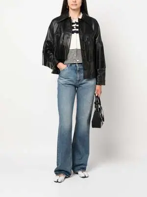 DANCASSAB Fringed Leather Shirt Jacket