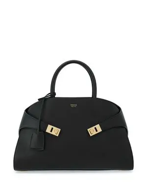 FERRAGAMO Hug Leather Tote - Black