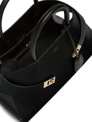 FERRAGAMO Hug Leather Tote - Black