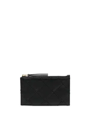 Tory Burch Fleming Zipped Card Holder - Black