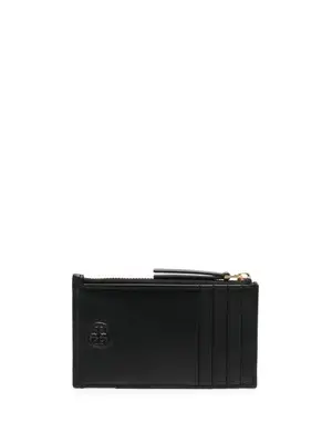 Tory Burch Fleming Zipped Card Holder - Black