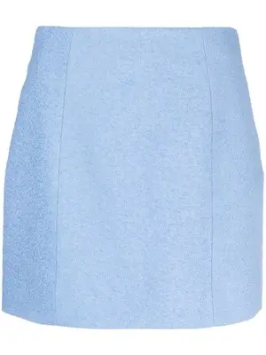 PATOU Linen-blend Miniskirt - Blue