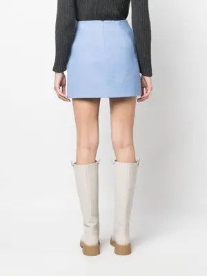 PATOU Linen-blend Miniskirt - Blue