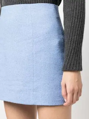 PATOU Linen-blend Miniskirt - Blue