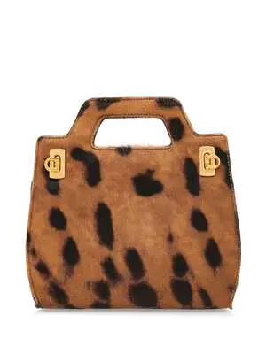 FERRAGAMO Wanda Mini Leopard-print Bag Neutrals