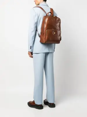 THE BRIDGE Leather Logo Plaque Backpack
