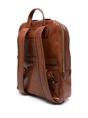 THE BRIDGE Leather Logo Plaque Backpack