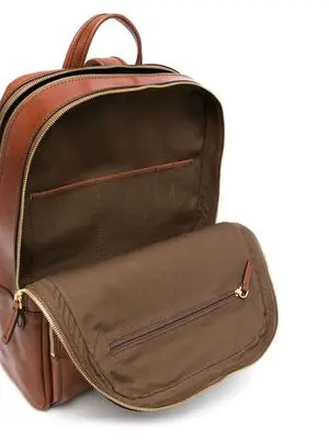 THE BRIDGE Leather Logo Plaque Backpack