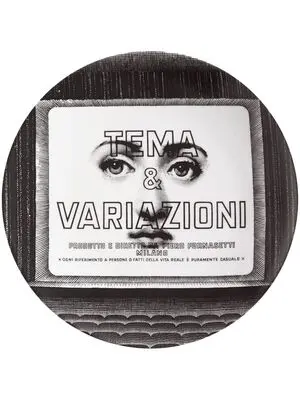 FORNASETTI Tema E Variazioni N.283 Wall Plate - Black