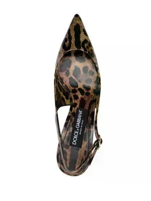 Dolce & Gabbana X Kim 75mm Slingback Leather Pumps - Neutrals