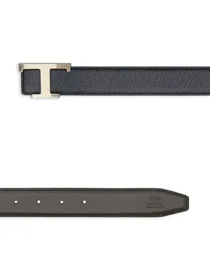 TOD'S Logo-buckle Leather Belt - Brown