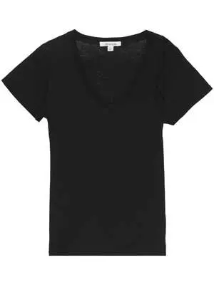 NILI LOTAN Carol V-neck T-shirt - Black