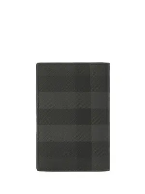 Burberry Check-pattern Leather Passport Holder