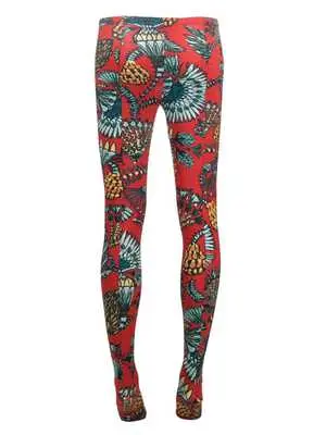 La DoubleJ Leaf-print Mid-waist Tights