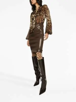 Dolce & Gabbana Leopard-print Silk Blouse