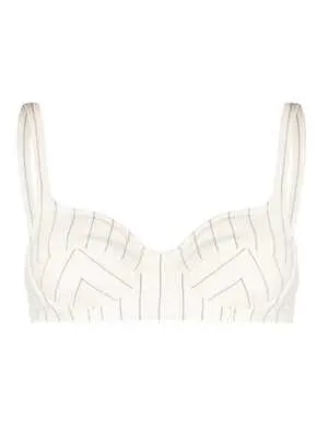 Jean Paul Gaultier Stripe-print Bra - Neutrals