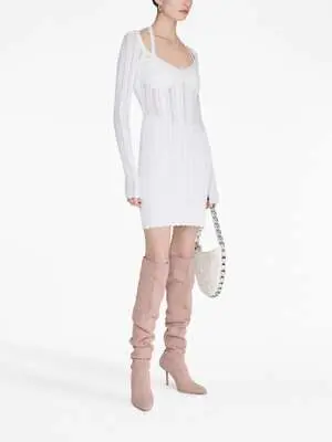 DION LEE Open-knit Corset Minidress - White