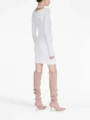 DION LEE Open-knit Corset Minidress - White