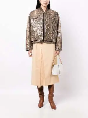 REJINA PYO Snakeskin-print Bomber Jacket