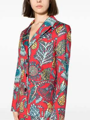 La DoubleJ 24/7 Floral-print Blazer - Red