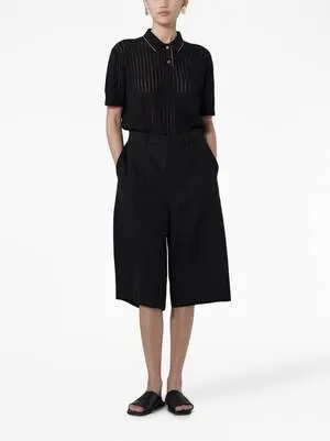 Shanghai Tang Ribbed Cotton Polo Top