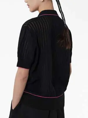 Shanghai Tang Ribbed Cotton Polo Top
