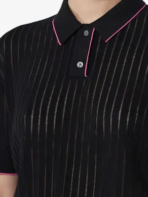 Shanghai Tang Ribbed Cotton Polo Top
