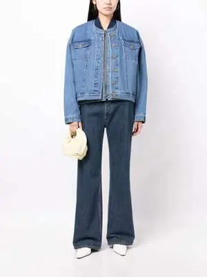 REJINA PYO Wells Layered Denim Bomber Jacket