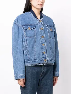 REJINA PYO Wells Layered Denim Bomber Jacket