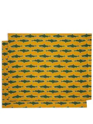 La DoubleJ Como Fish-print Tablemat - Yellow