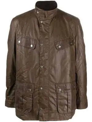 BARBOUR INTERNATIONAL Press-stud Crinkled Raincoat