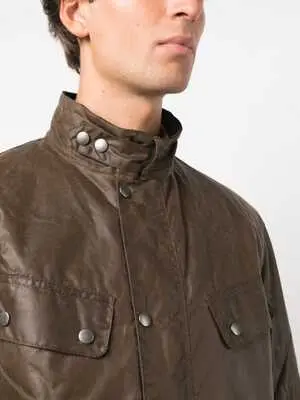 BARBOUR INTERNATIONAL Press-stud Crinkled Raincoat