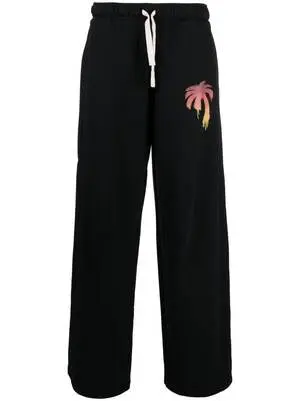 Palm Angels I Love Pa Wide-leg Track Pants - Black