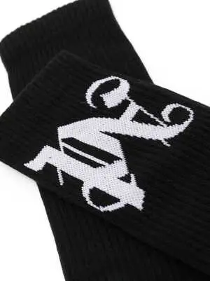 Palm Angels Intarsia-logo Ribbed Socks